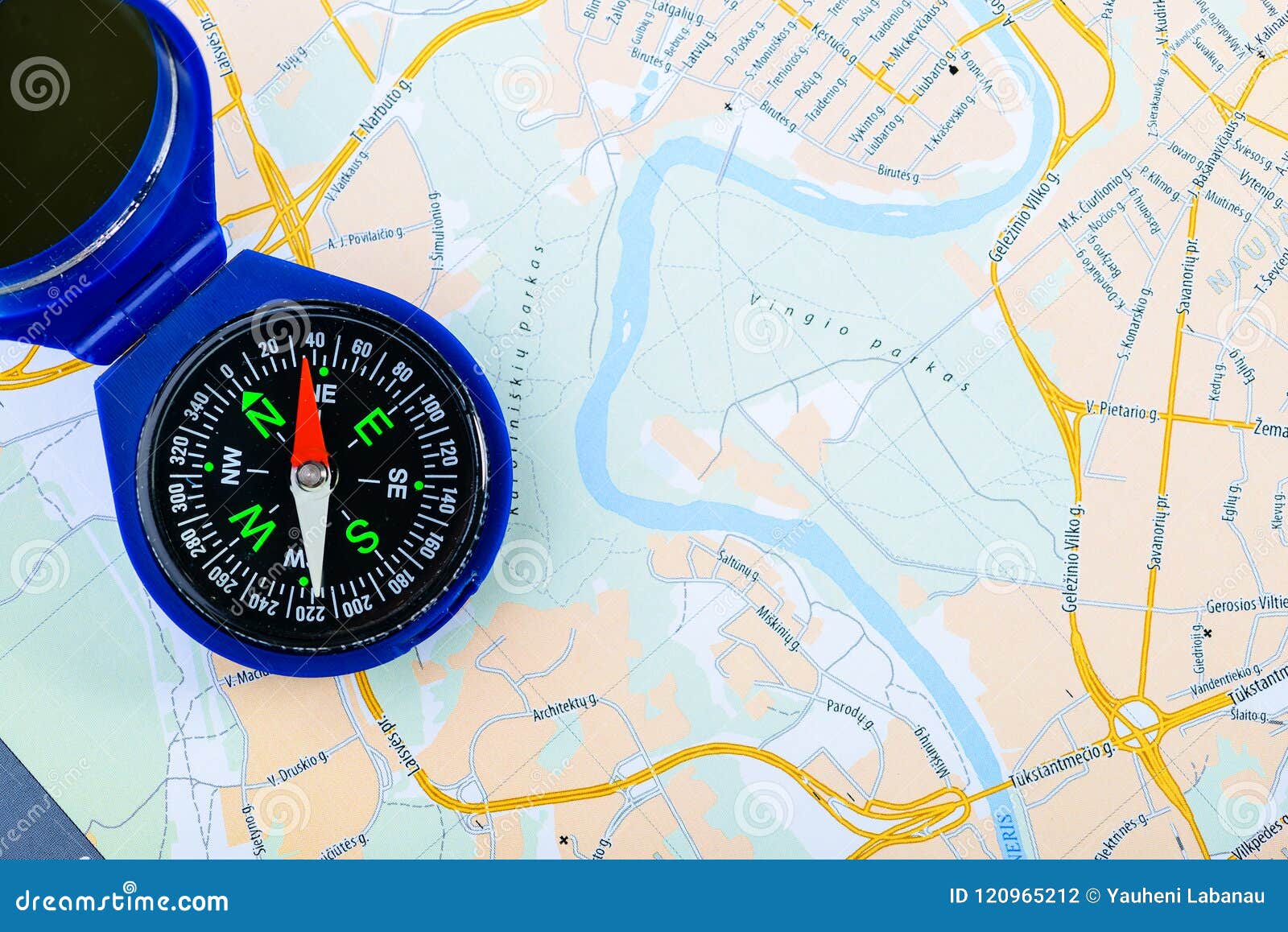 Compass and Map , Concept Travel Stock Photo - Image of discovery ...