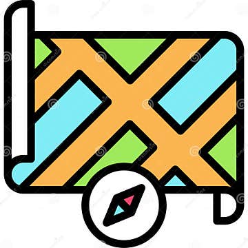 Compass and Map Icon, Location Map and Navigation Vector Stock Vector ...