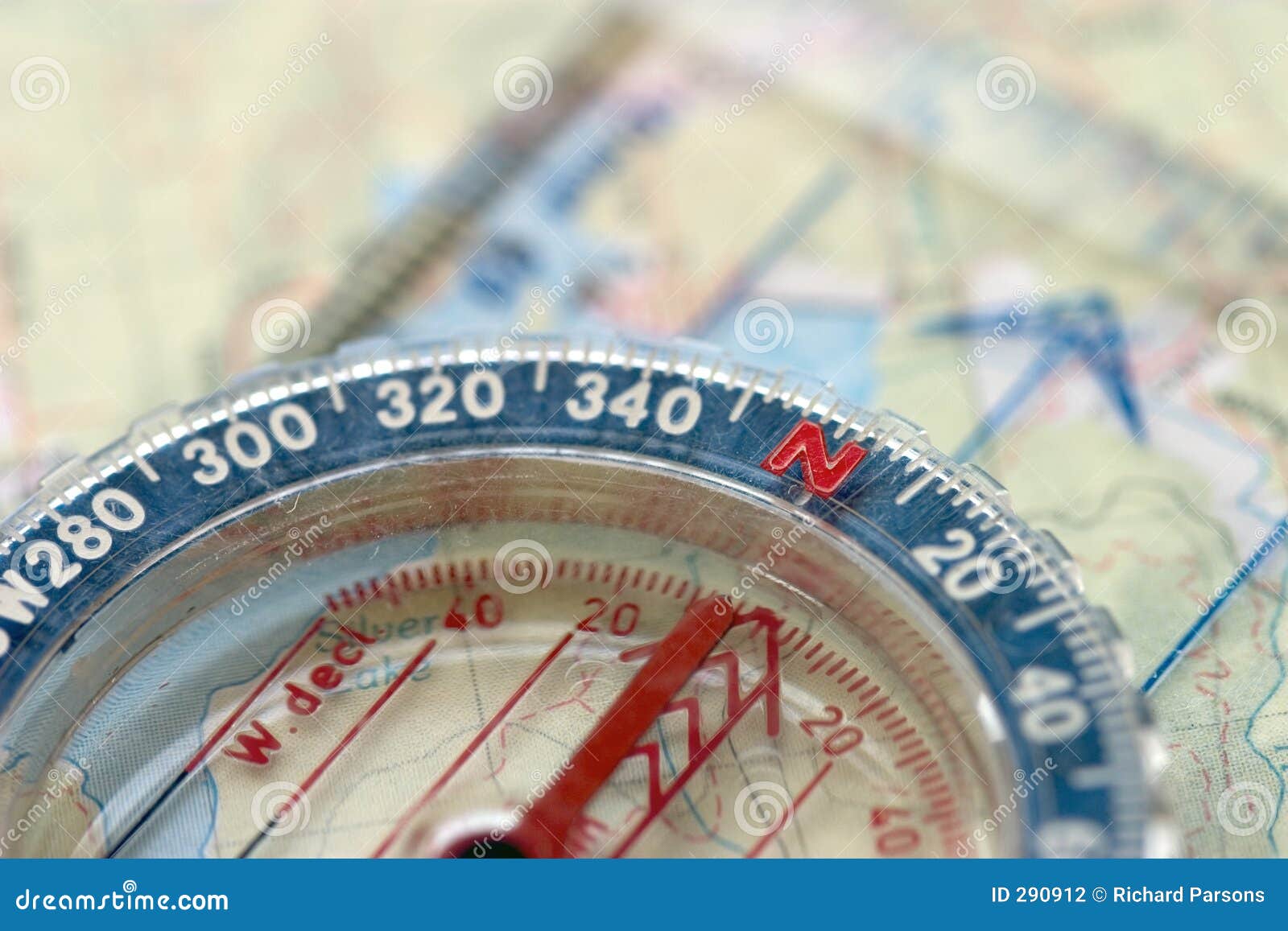 Compass and Map, Macro stock photo. Image of distance, magnet - 290912