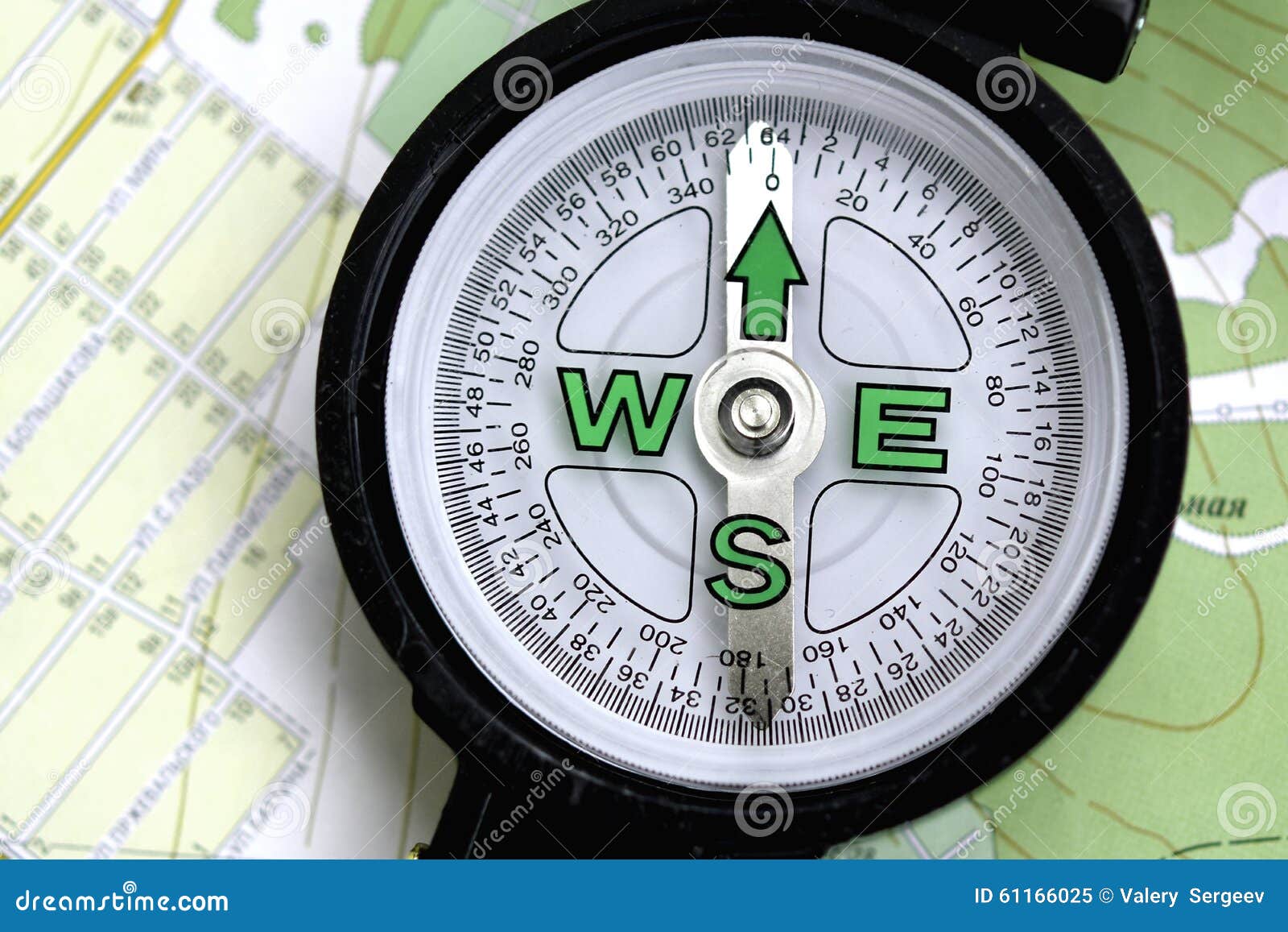 A compass and a map stock image. Image of direction, planning - 61166025