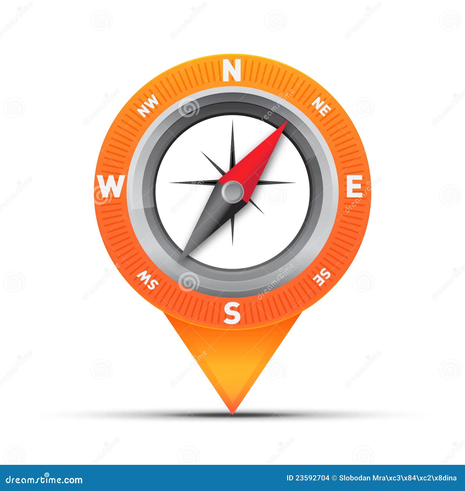 Compass map pin stock illustration. Illustration of blue - 23592704