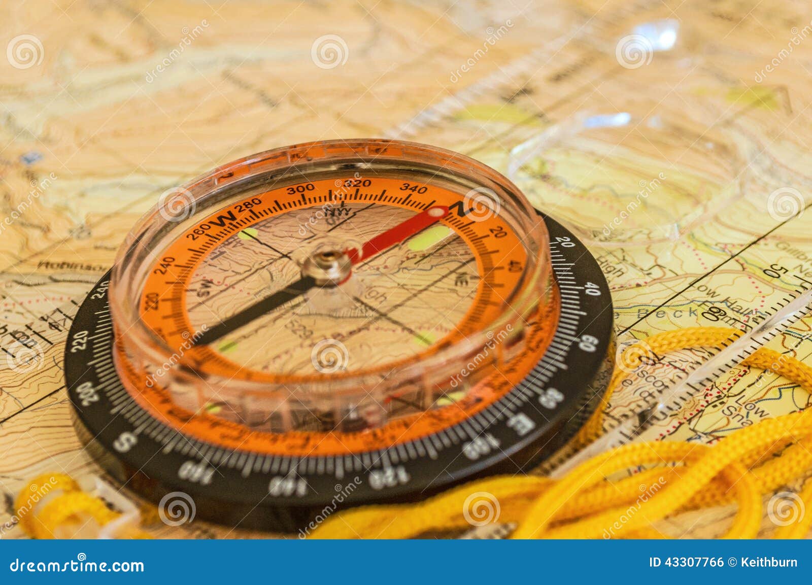 Compass on Map stock photo. Image of rock, scout, people - 43307766