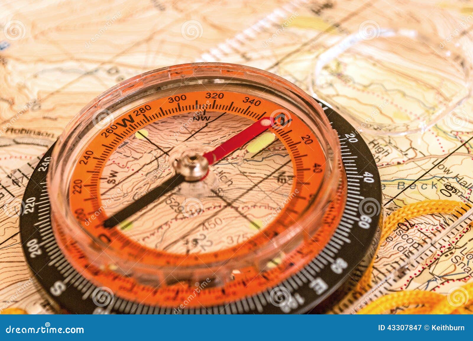 Compass on Map stock image. Image of ideas, magnet, latitude - 43307847