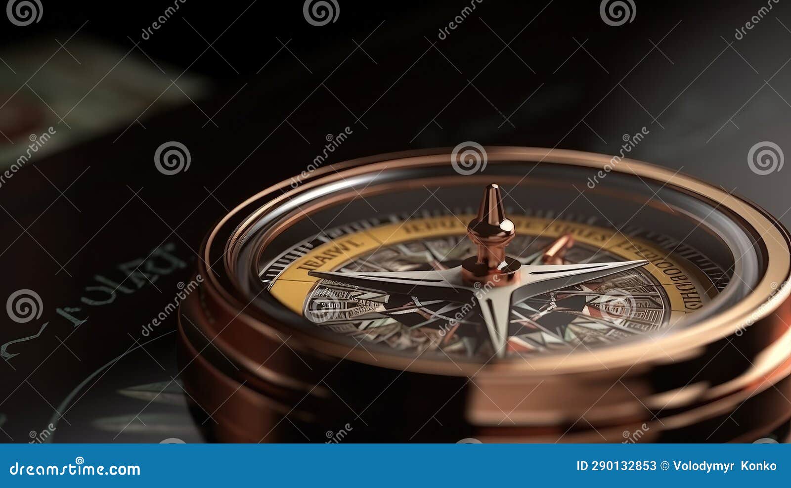 A Compass on a Map, Showing Directions and Orientation. Generative Ai ...