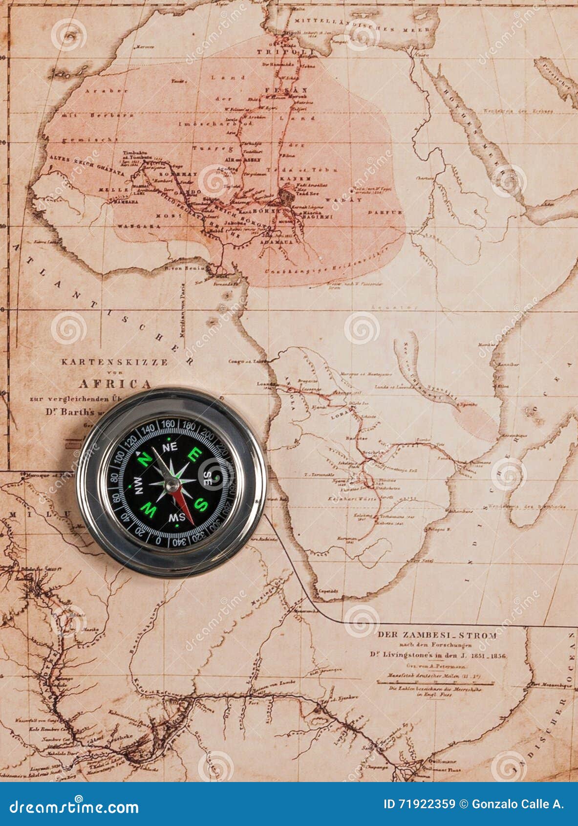 Compass on map stock image. Image of search, east, magnet - 71922359