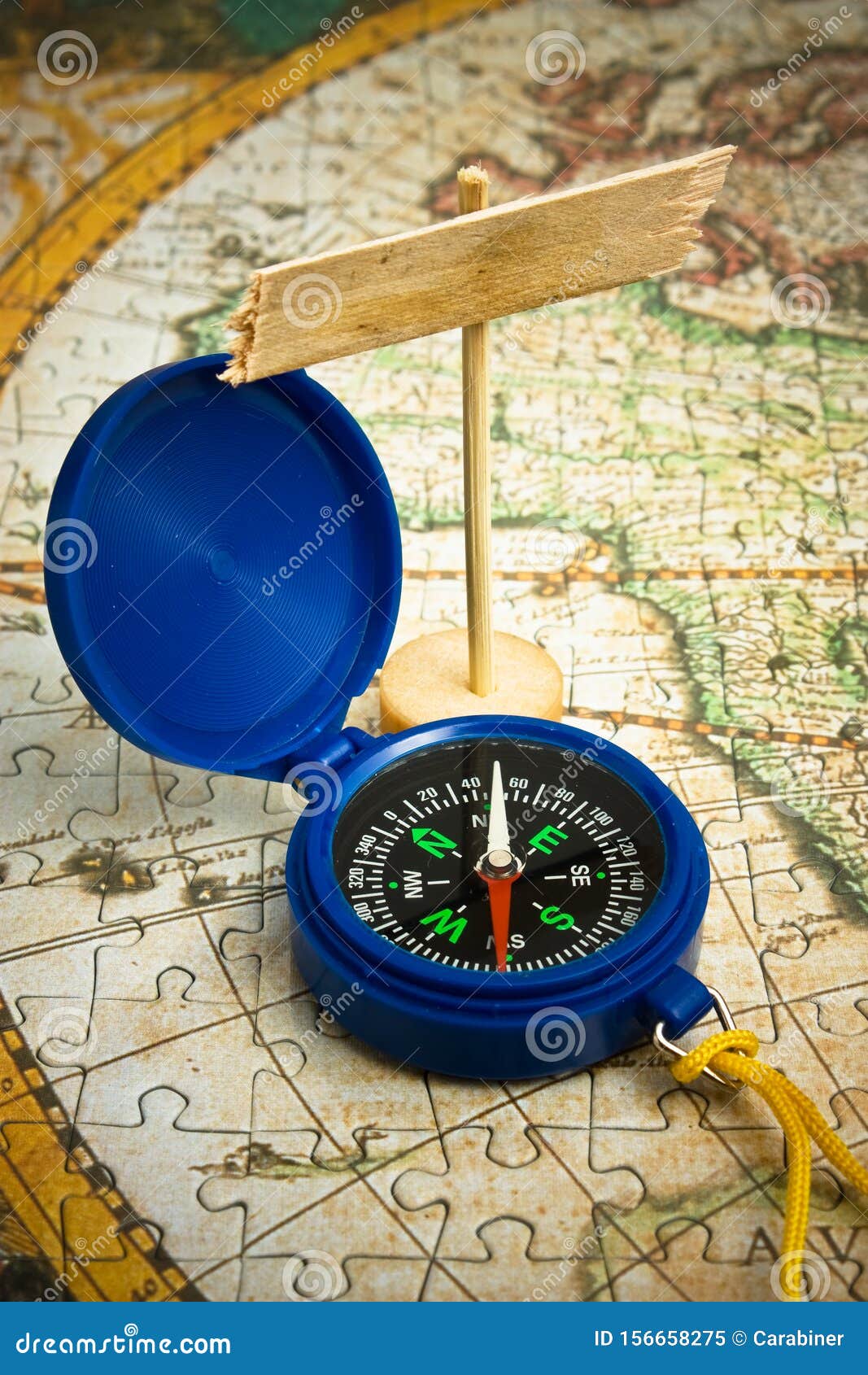 Compass on map stock image. Image of paper, geography - 156658275