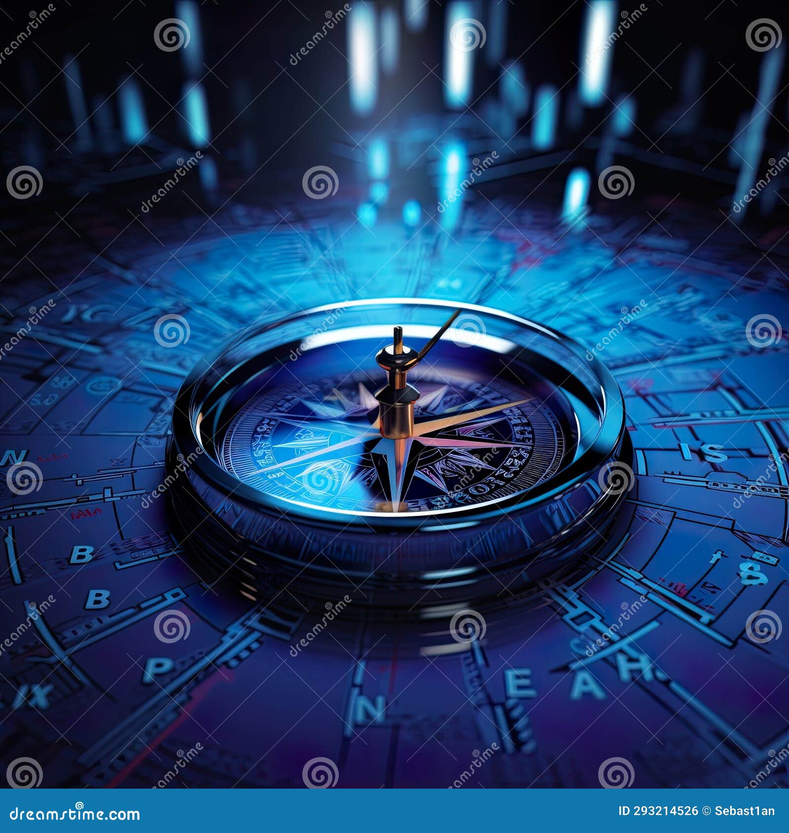 Compass on a Map, Symbolizing the Essence of Business Exploration and ...