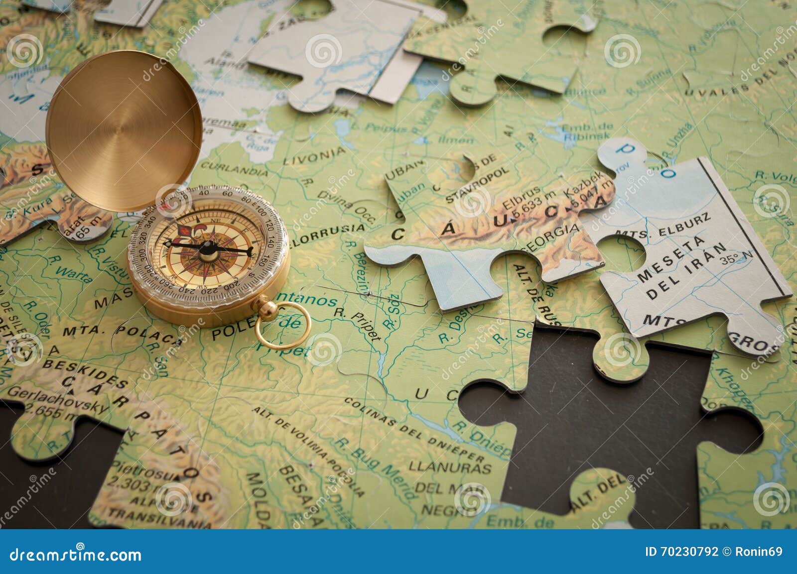 The compass on map stock photo. Image of tourism, world - 70230792