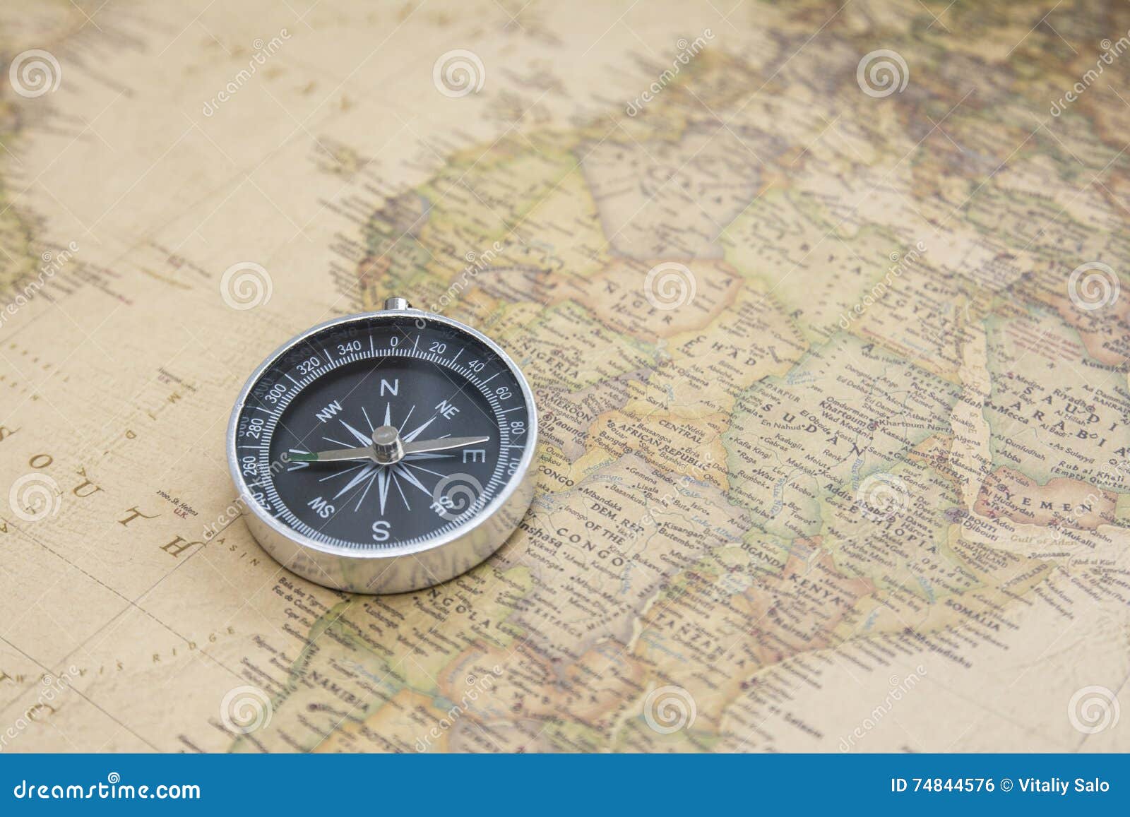 Compass and map stock photo. Image of canada, forest - 74844576