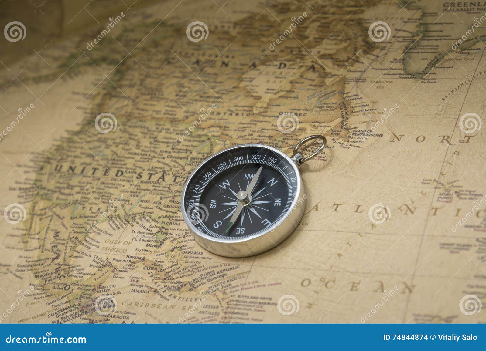 Compass and map stock photo. Image of compass, france - 74844874