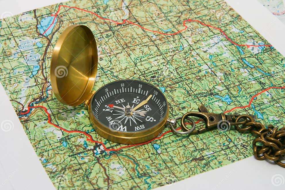 Compass and maps stock image. Image of cities, cover, east - 8220485