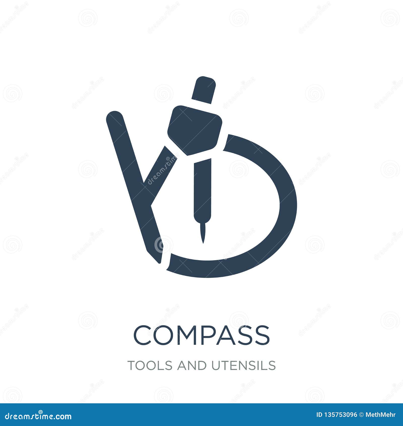 Compass Mathematics Tool For Drawing Circles Icon On White Background ... Compass Mathematics Tool For Drawing Circles Icon On White Background ...