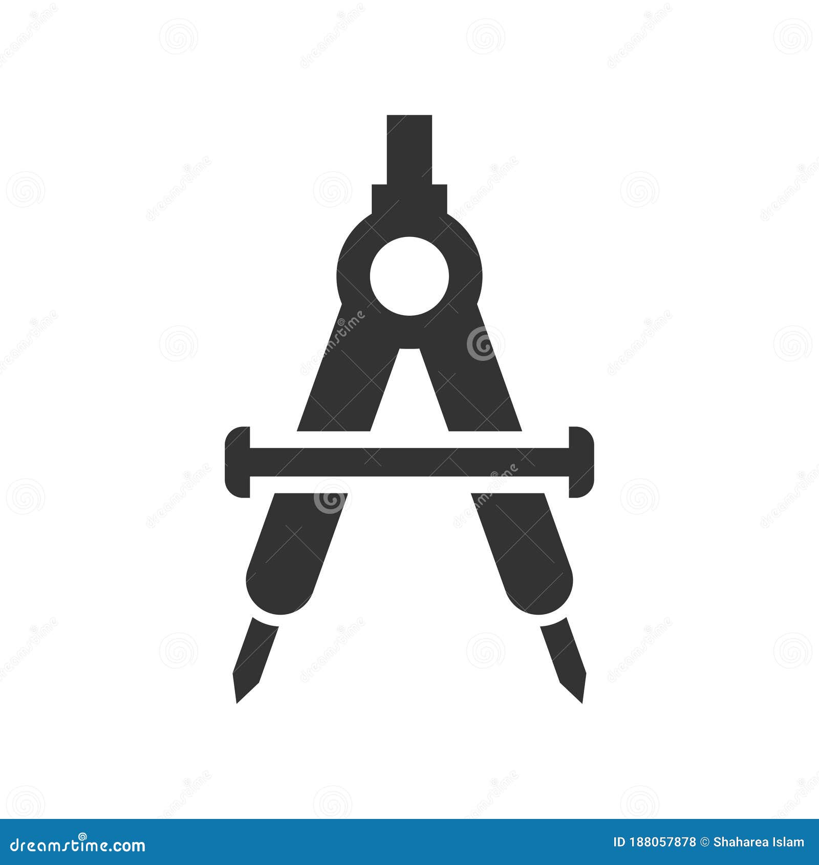 Compass, measure icon stock vector. Illustration of simple - 188057878