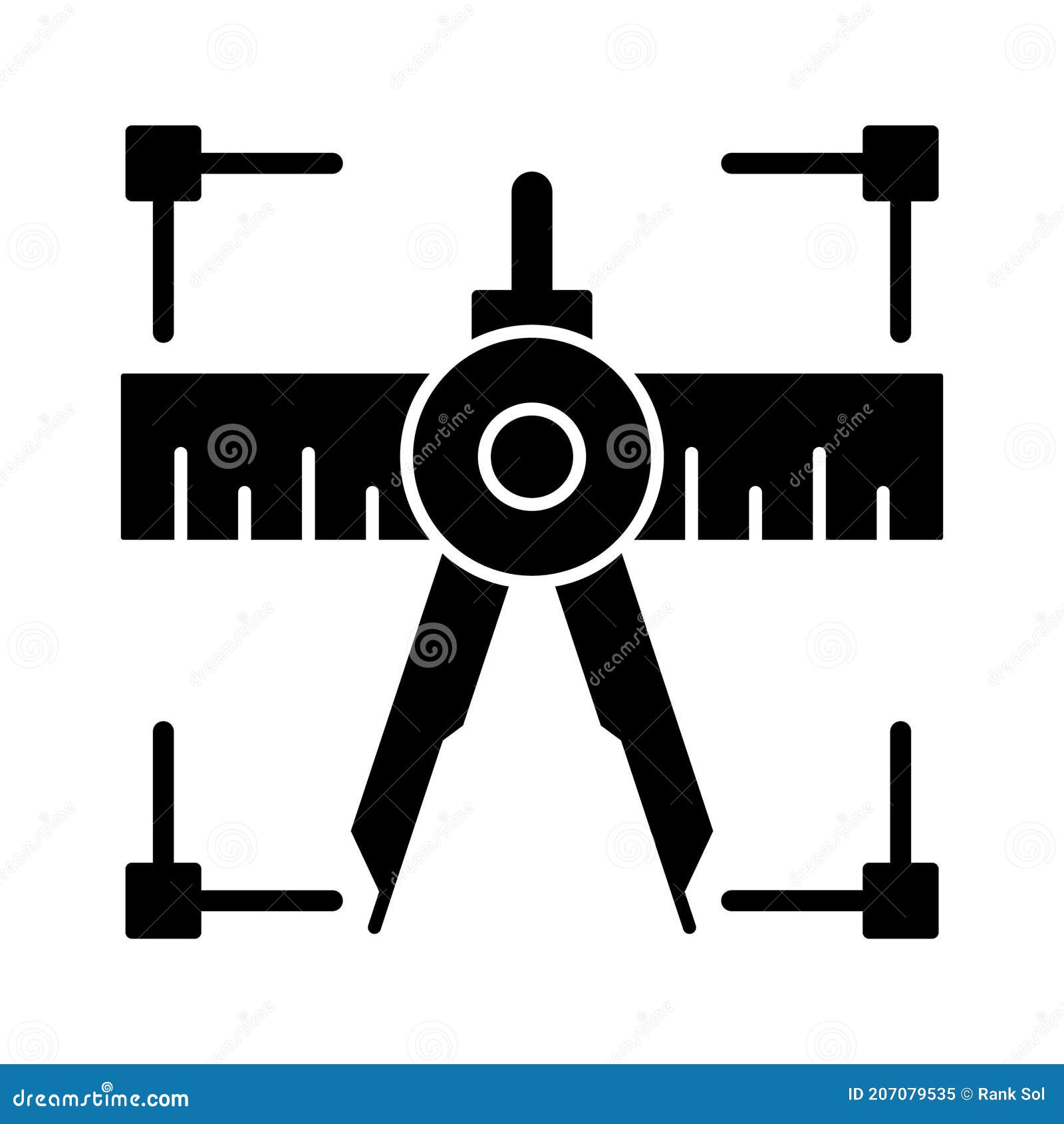 Compass Measure Isolated Vector Icon Which Can Easily Modify or Edit ...