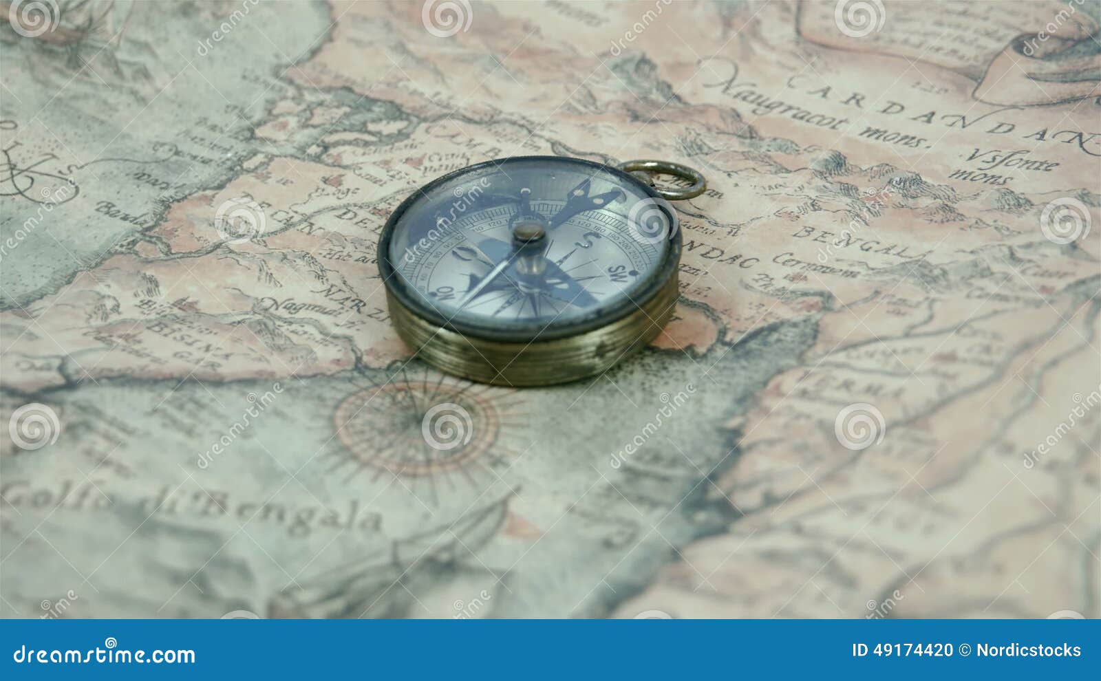 A Compass in the Middle of the Map Stock Footage - Video of searching ...