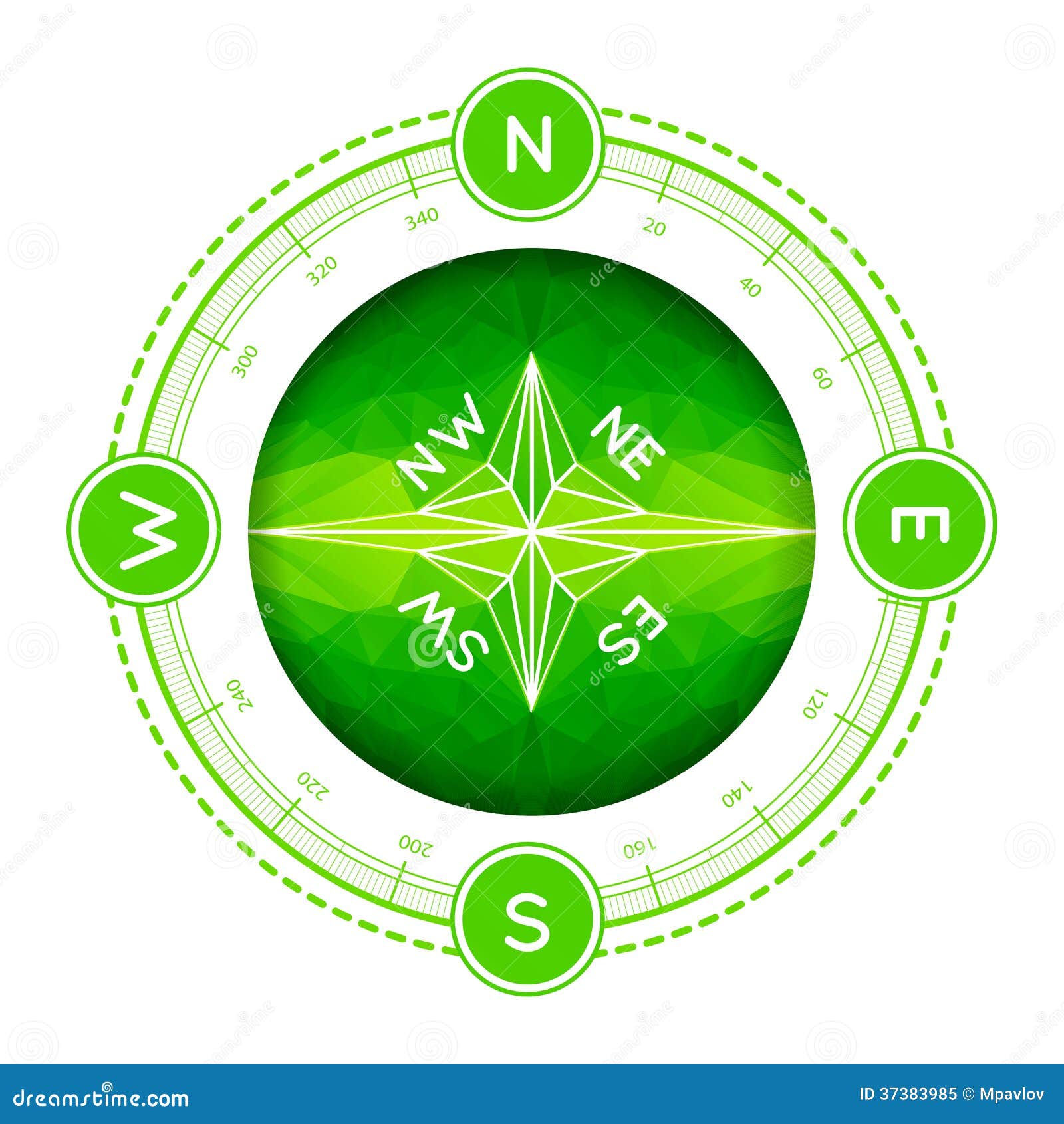 Compass in Modern Triangle Style Stock Vector - Illustration of ...