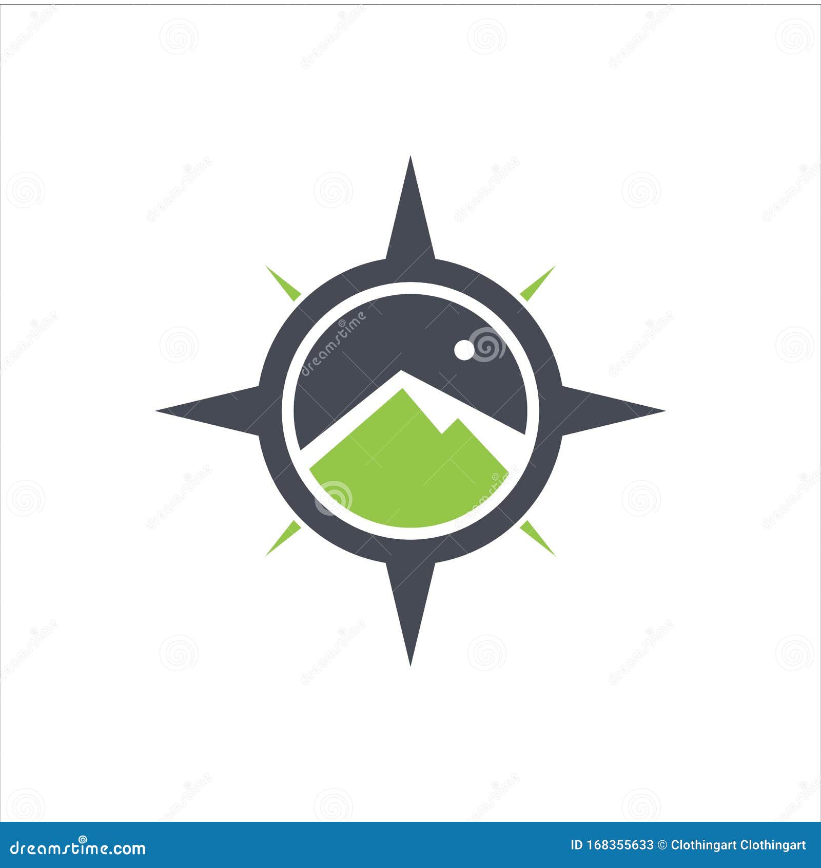 Compass and Mount Vector Logo Graphic Modern Abstract Stock Vector ...