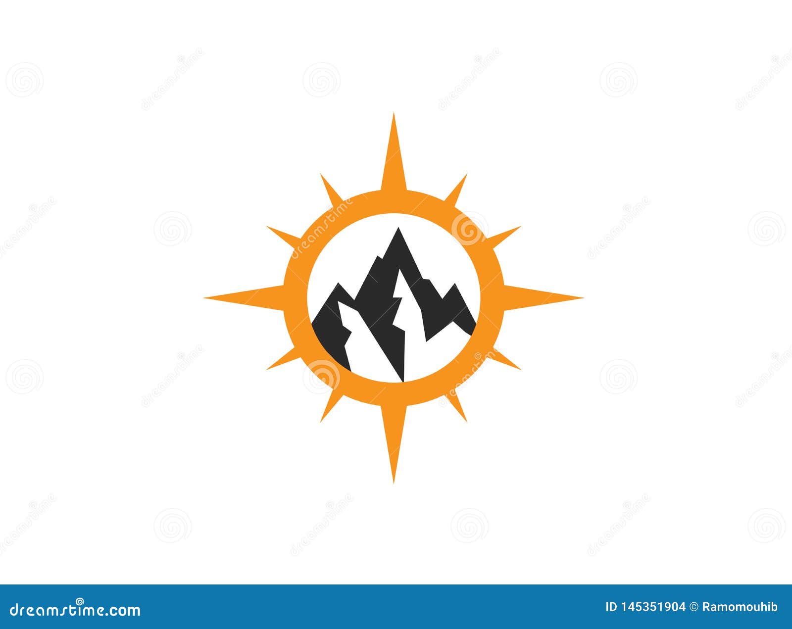 Compass with Mountain for Logo Design Illustrator, Exploration Icon ...