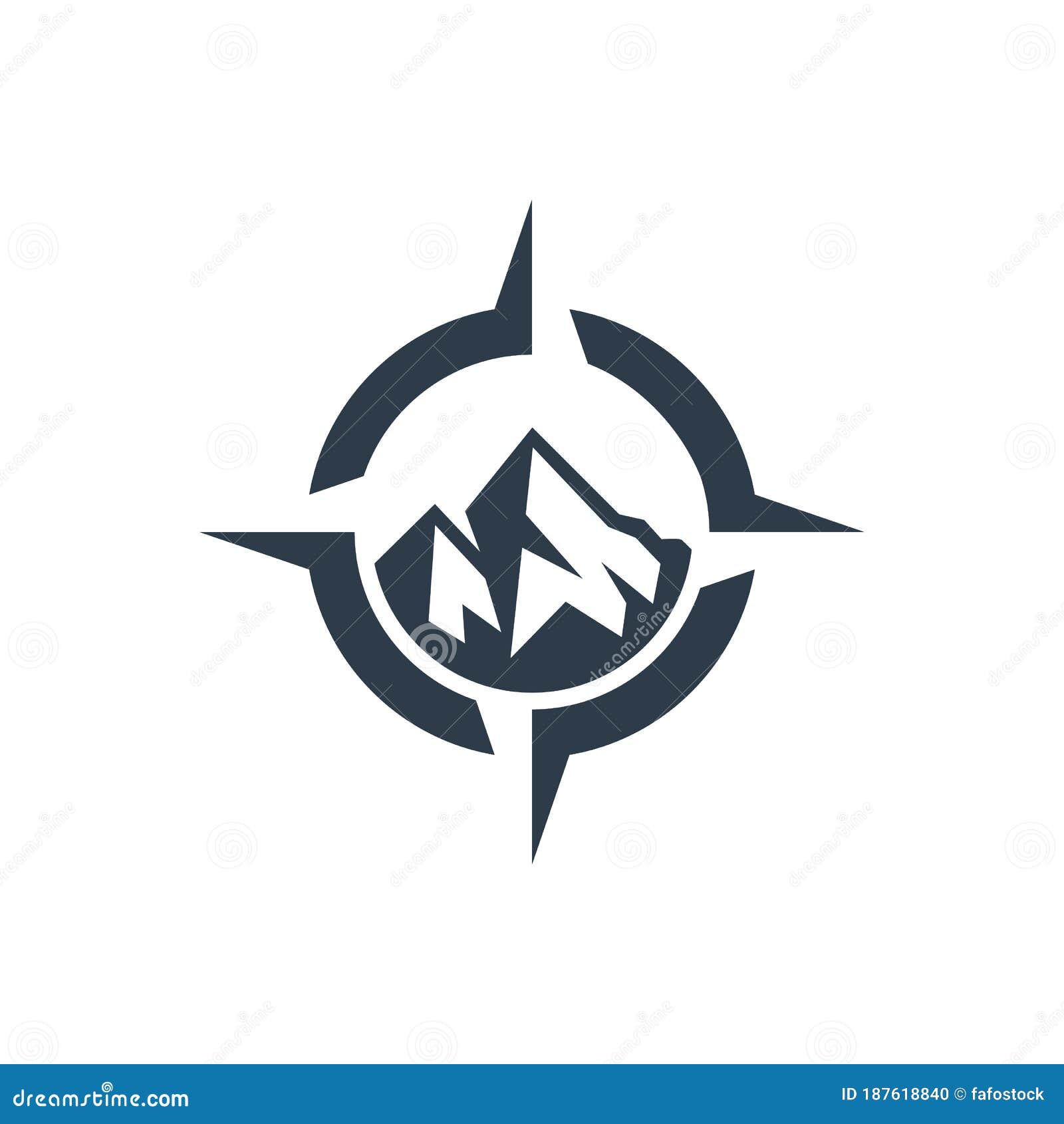 Compass and Mountain Logo Design Template Stock Vector - Illustration ...