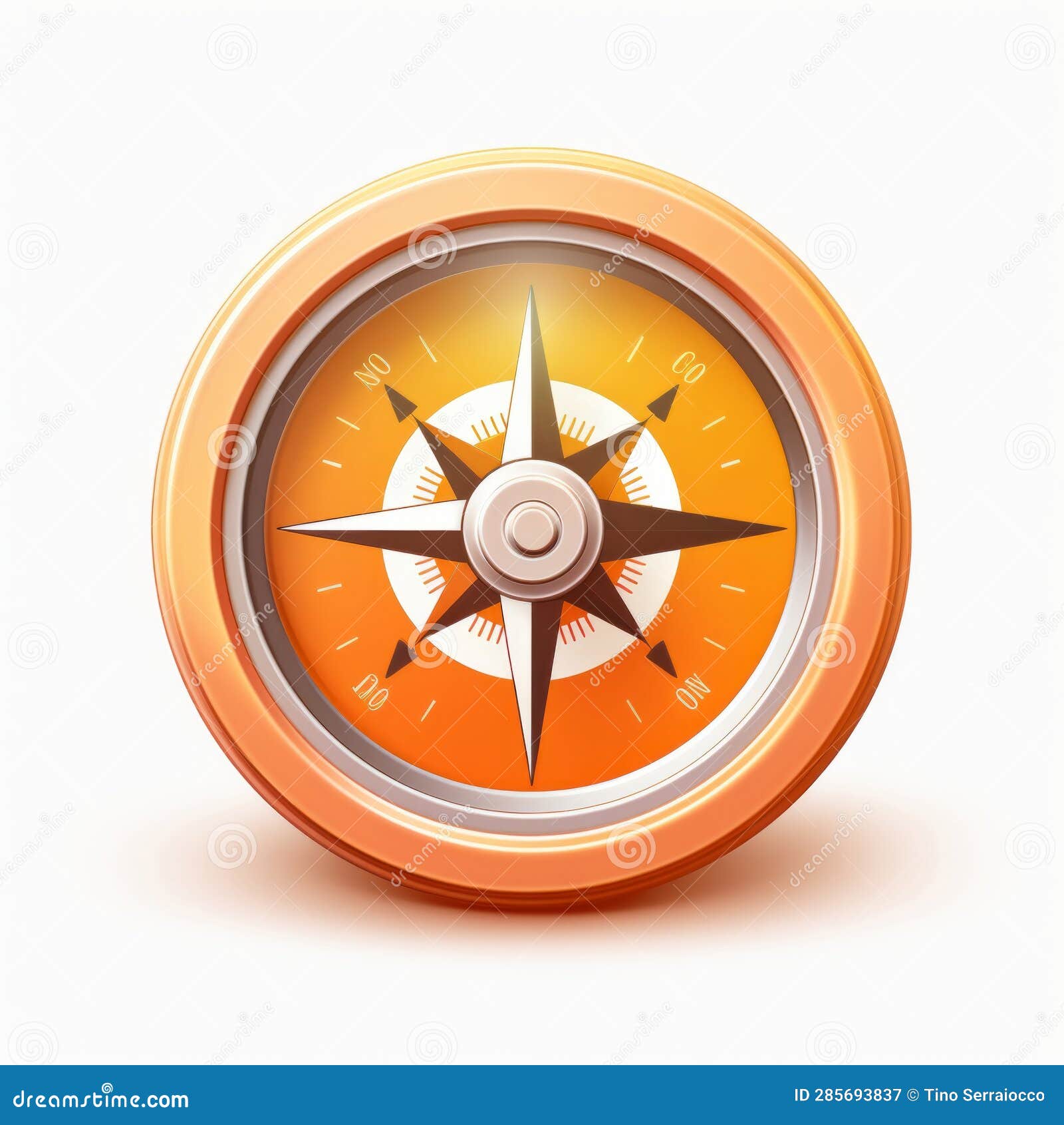 Compass Nautical Chart Map Navigator Web Icon Orange Gradient White ...