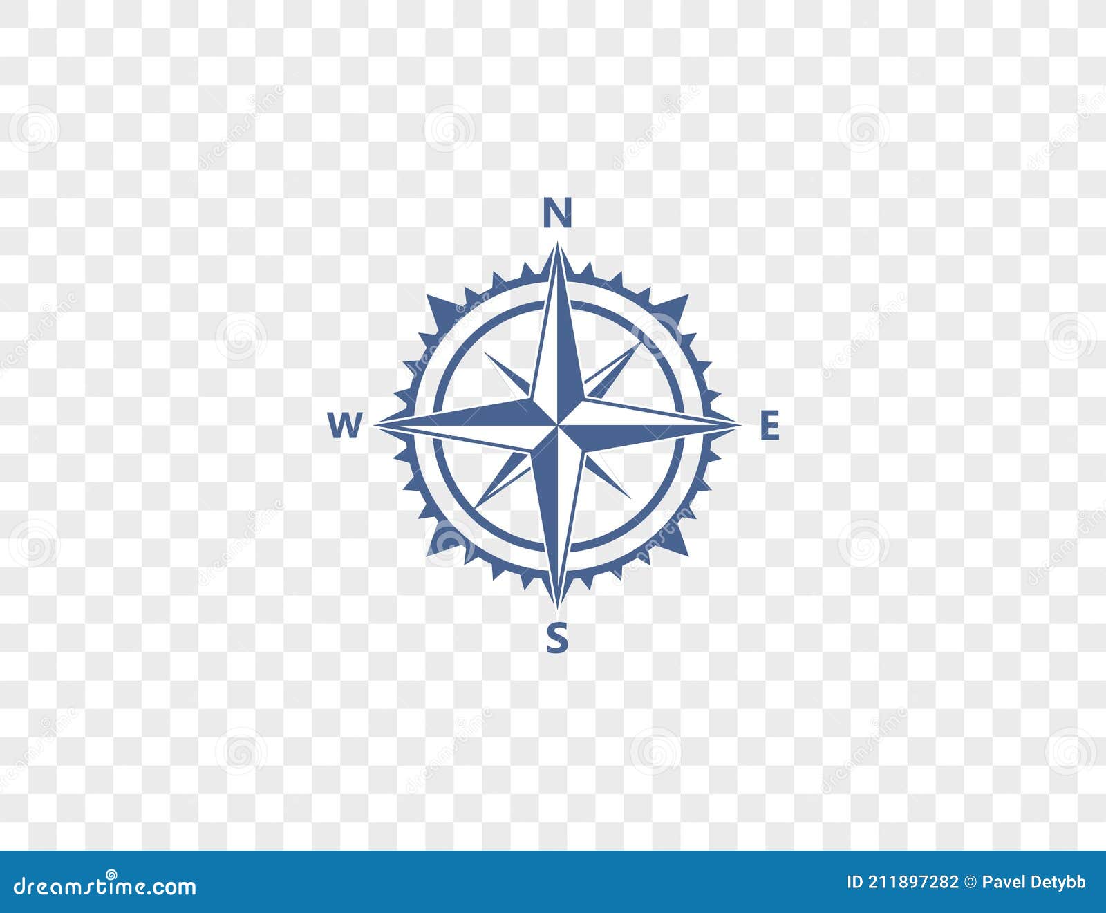 Compass, Navigation Icon on Transparent Background. Vector Illustration ...