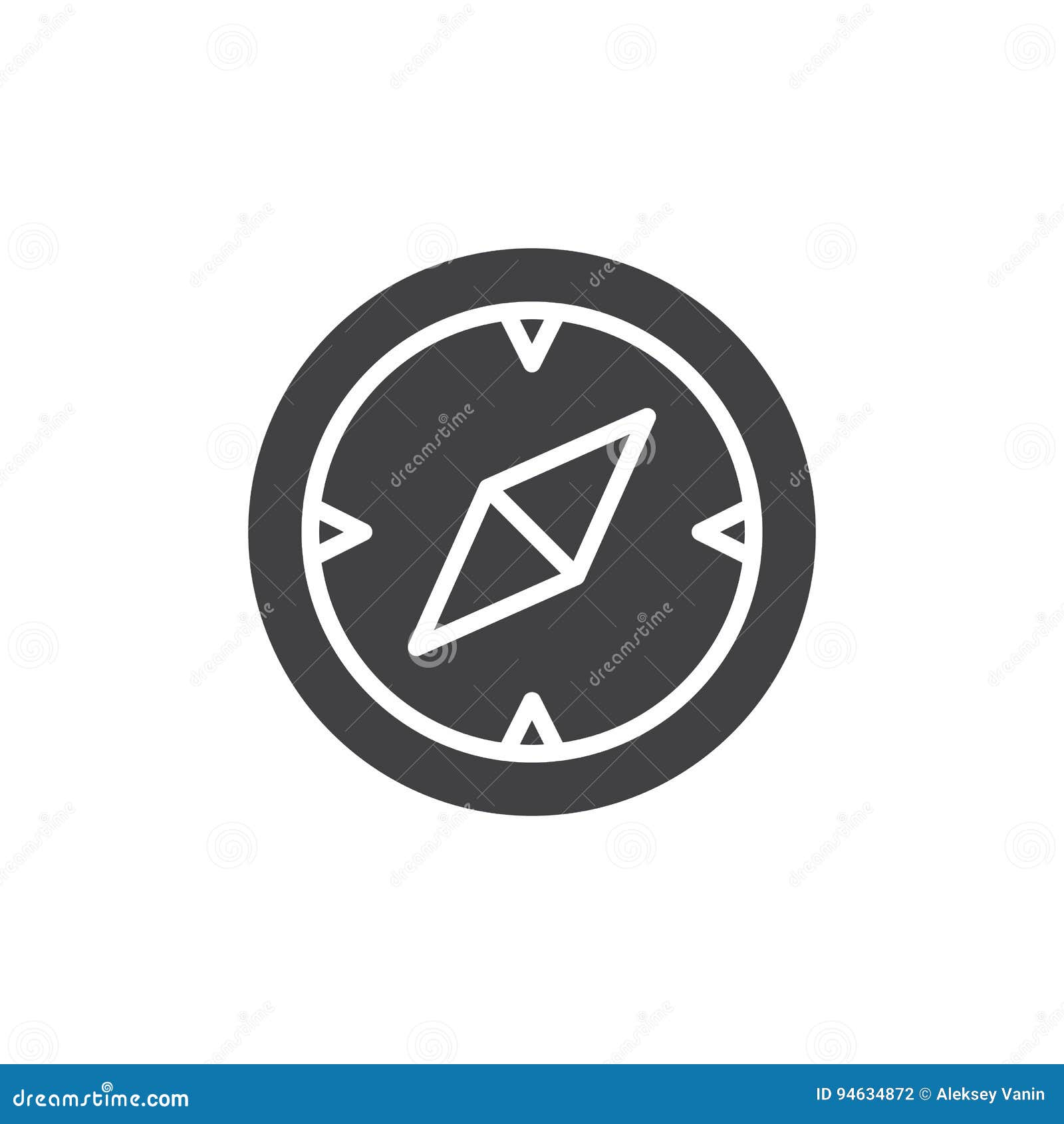 Compass, Navigation Icon Vector, Filled Flat Sign, Solid Pictogram ...