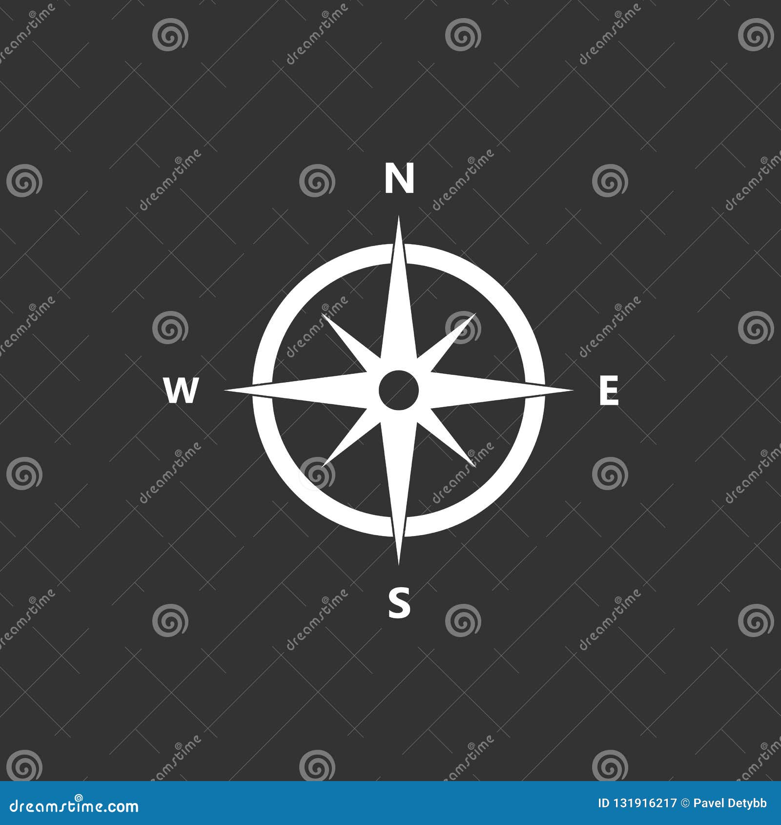Compass, Navigation Icon. Vector Illustration, Flat Design Stock ...