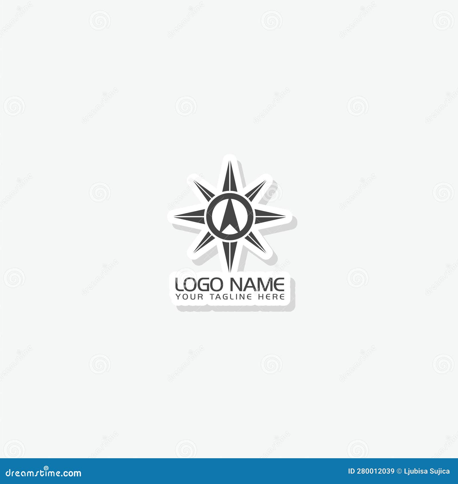 Compass Navigation Logo Template Sticker Icon Stock Vector ...