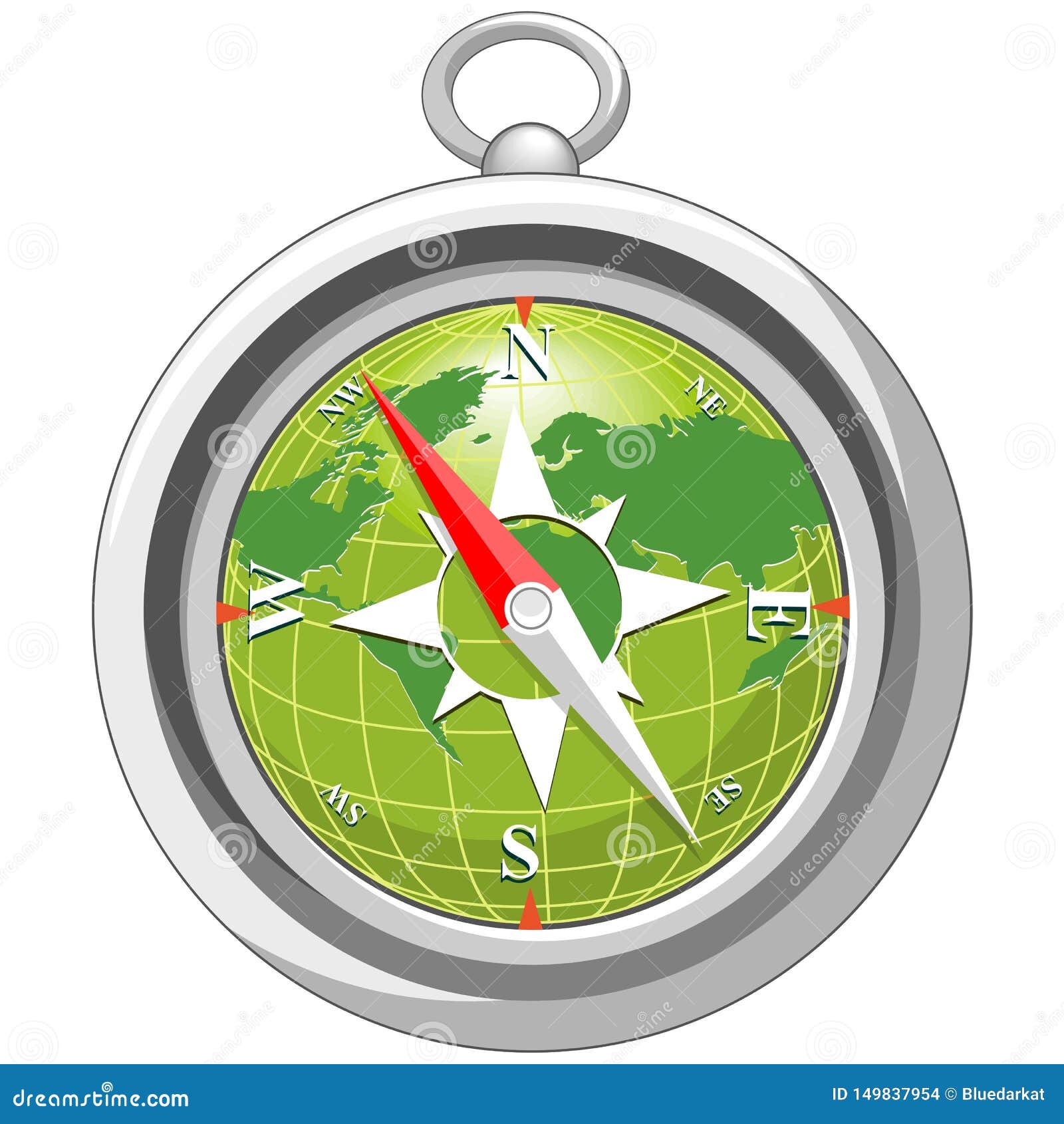 Compass Navigation Vector Object Isolated on White Stock Vector ... Compass Navigation Vector Object Isolated on White Stock Vector ...