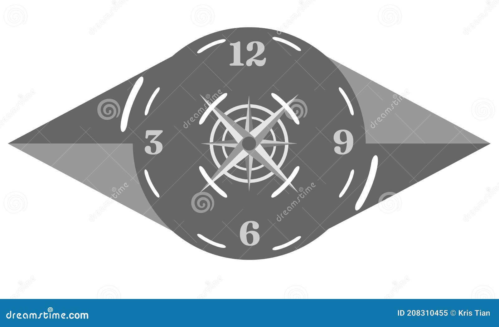 Cardinal Direction Symbol With Map Cartoon Vector | CartoonDealer.com ...