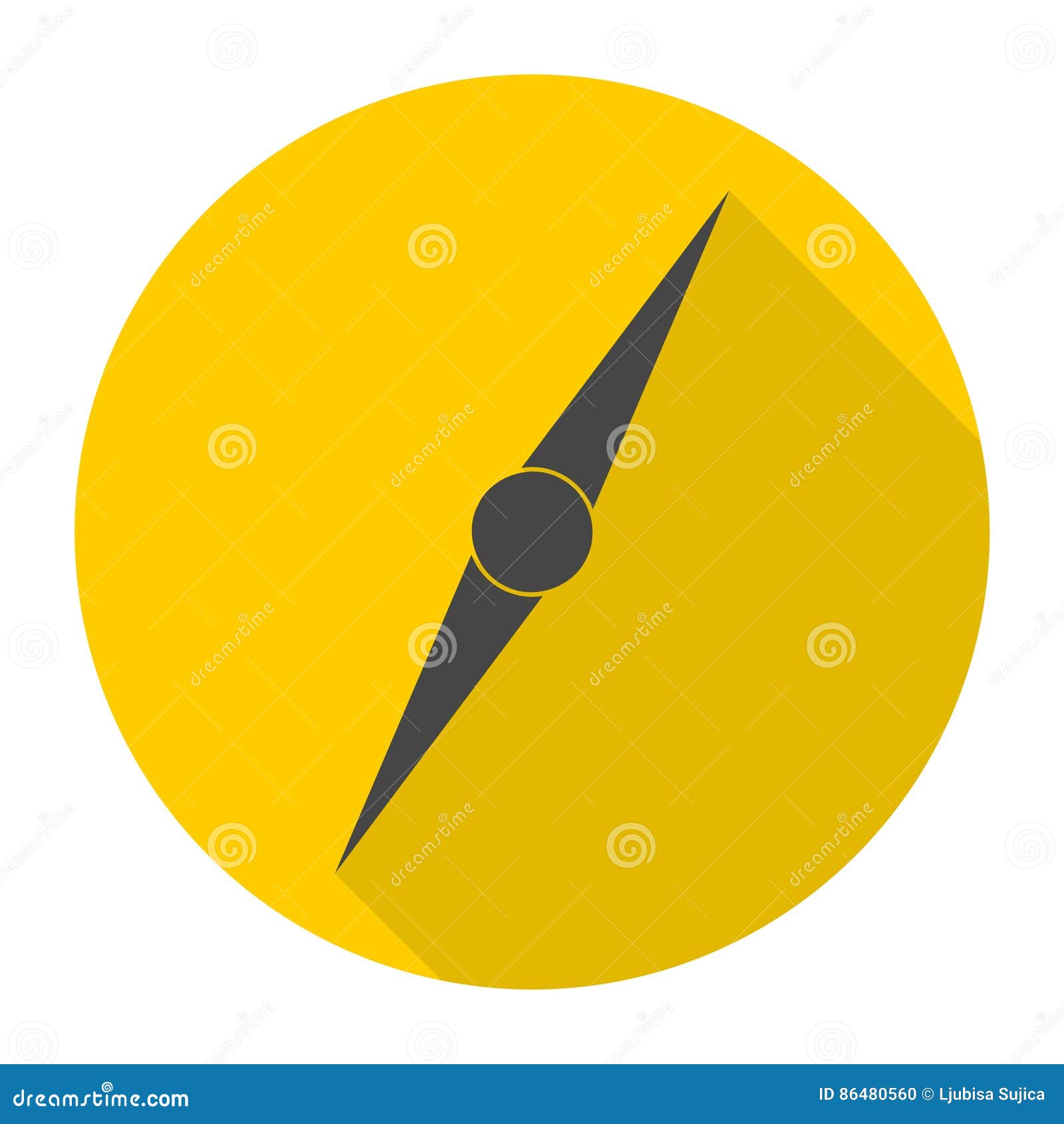 Compass Needle Icon With Long Shadow Stock Vector Illustration Of Icon Nautical 86480560
