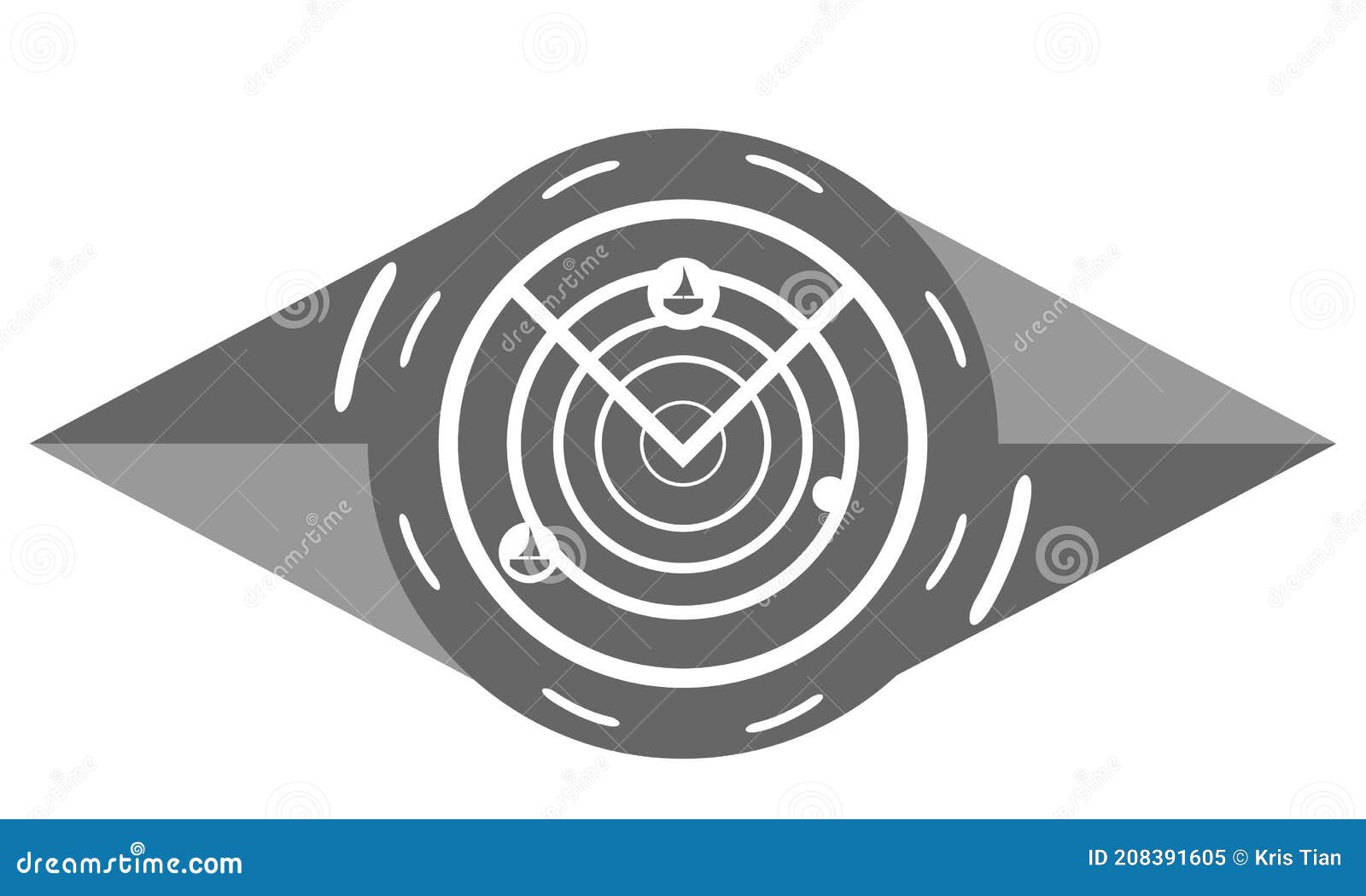 Compass needle icon radar stock vector. Illustration of exploration ...