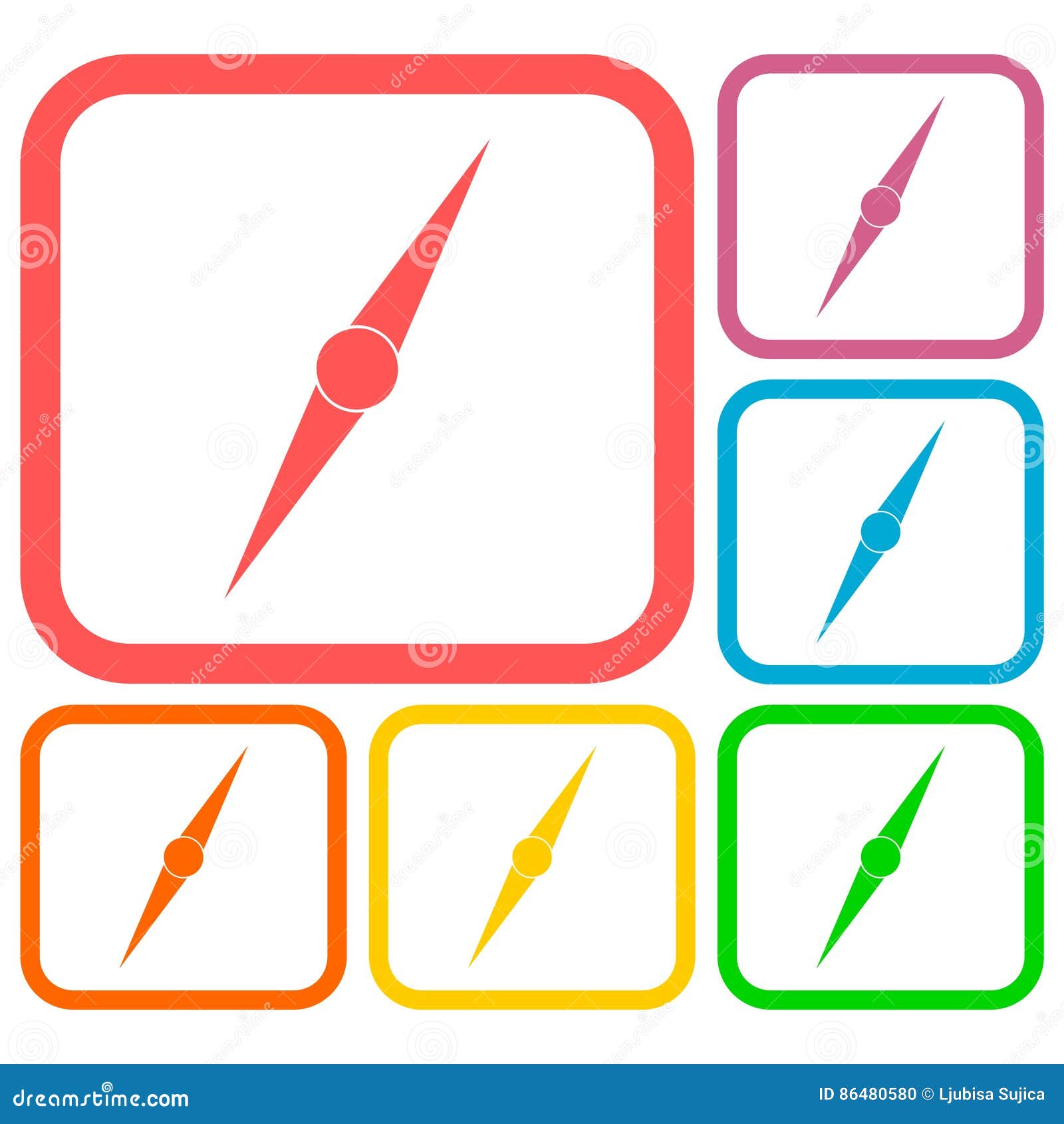 Compass needle icons set stock vector. Illustration of arrow - 86480580
