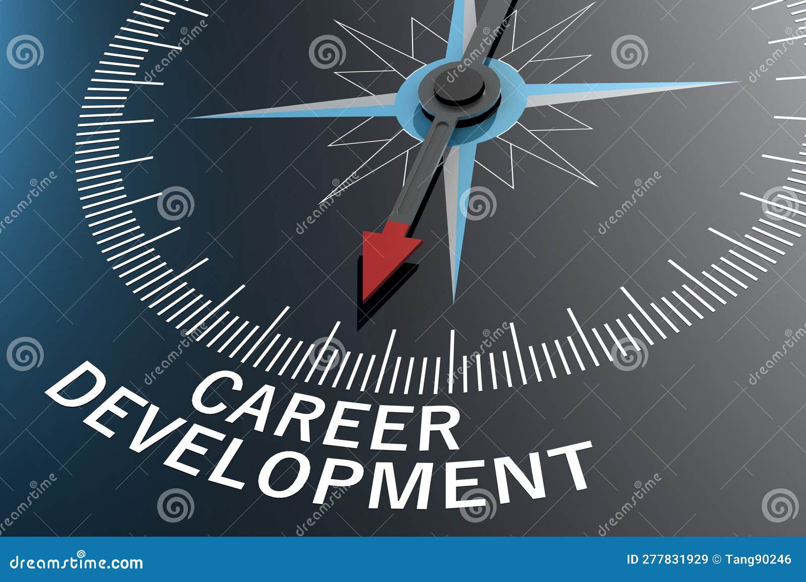 Compass Needle Pointing To Career Development Word Stock Illustration ...