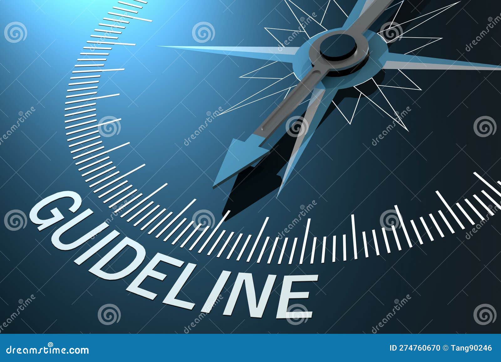 Compass Needle Pointing To Guideline Word Stock Illustration ...