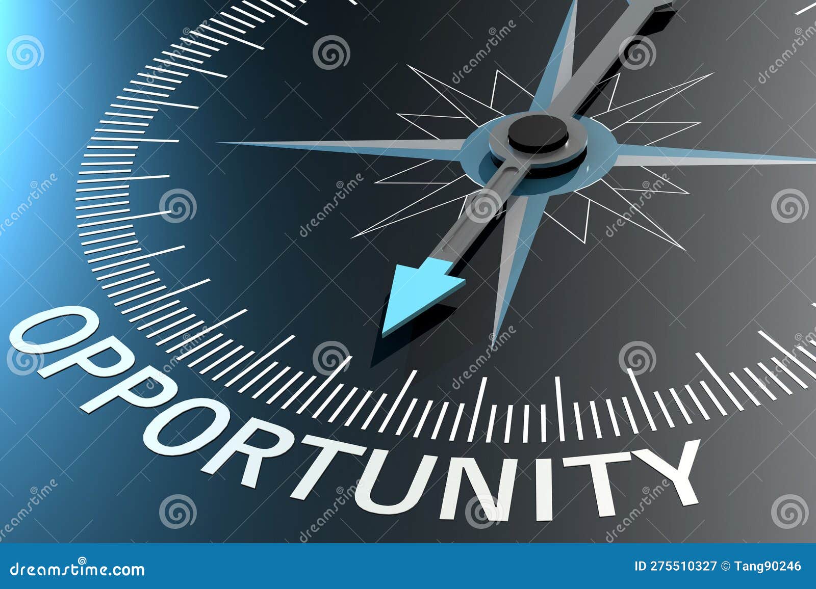 Compass Needle Pointing To Opportunity Word Stock Illustration ...