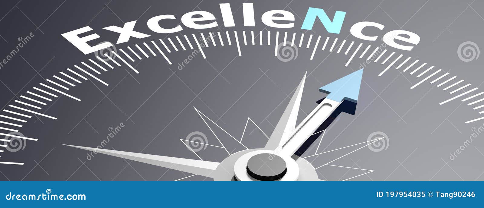 Compass with Needle Pointing To Word Excellence Stock Illustration ...