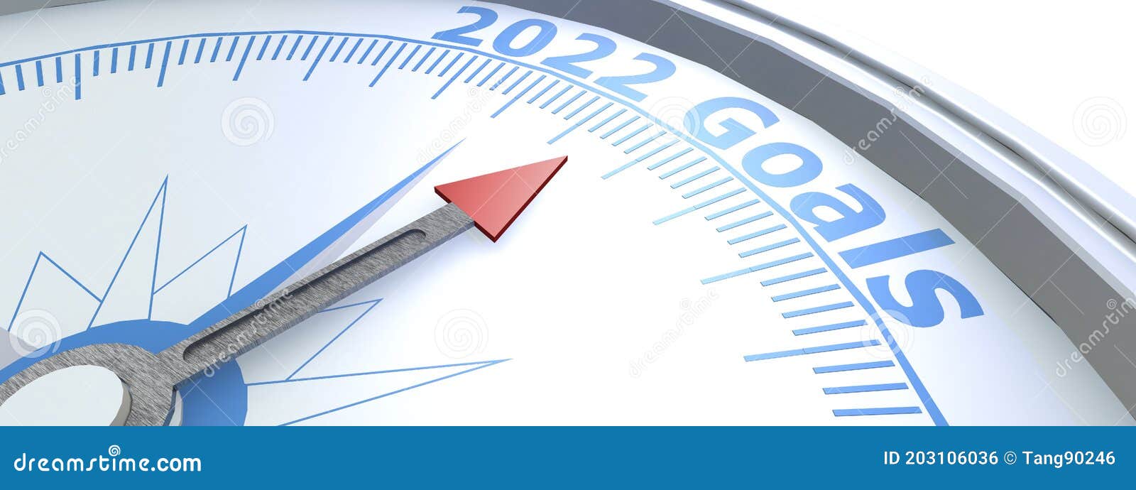 Compass with Needle Pointing To Word 2022 Goals Stock Illustration ...