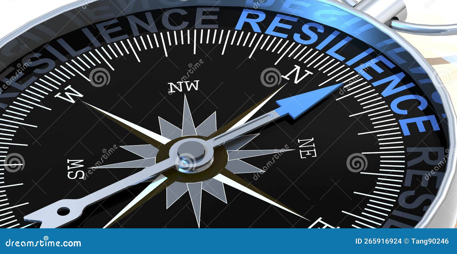 Compass Needle Pointing To Word Resilience Stock Illustration ...