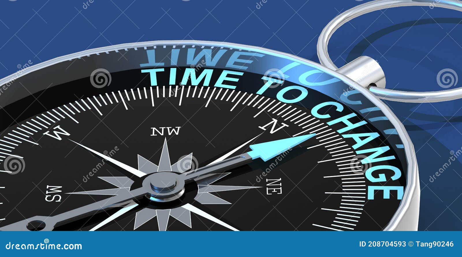 Compass Needle Pointing To Word Time To Change Stock Illustration ...