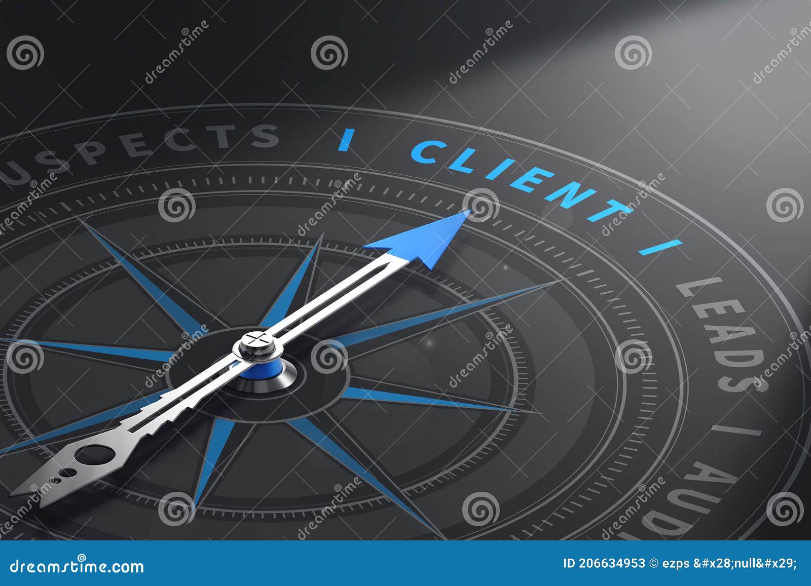 Compass with Needle Pointing the Word Client. Customer Relationship ...