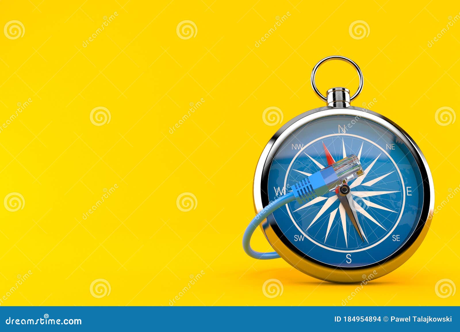 Compass with network cable stock illustration. Illustration of forward ...