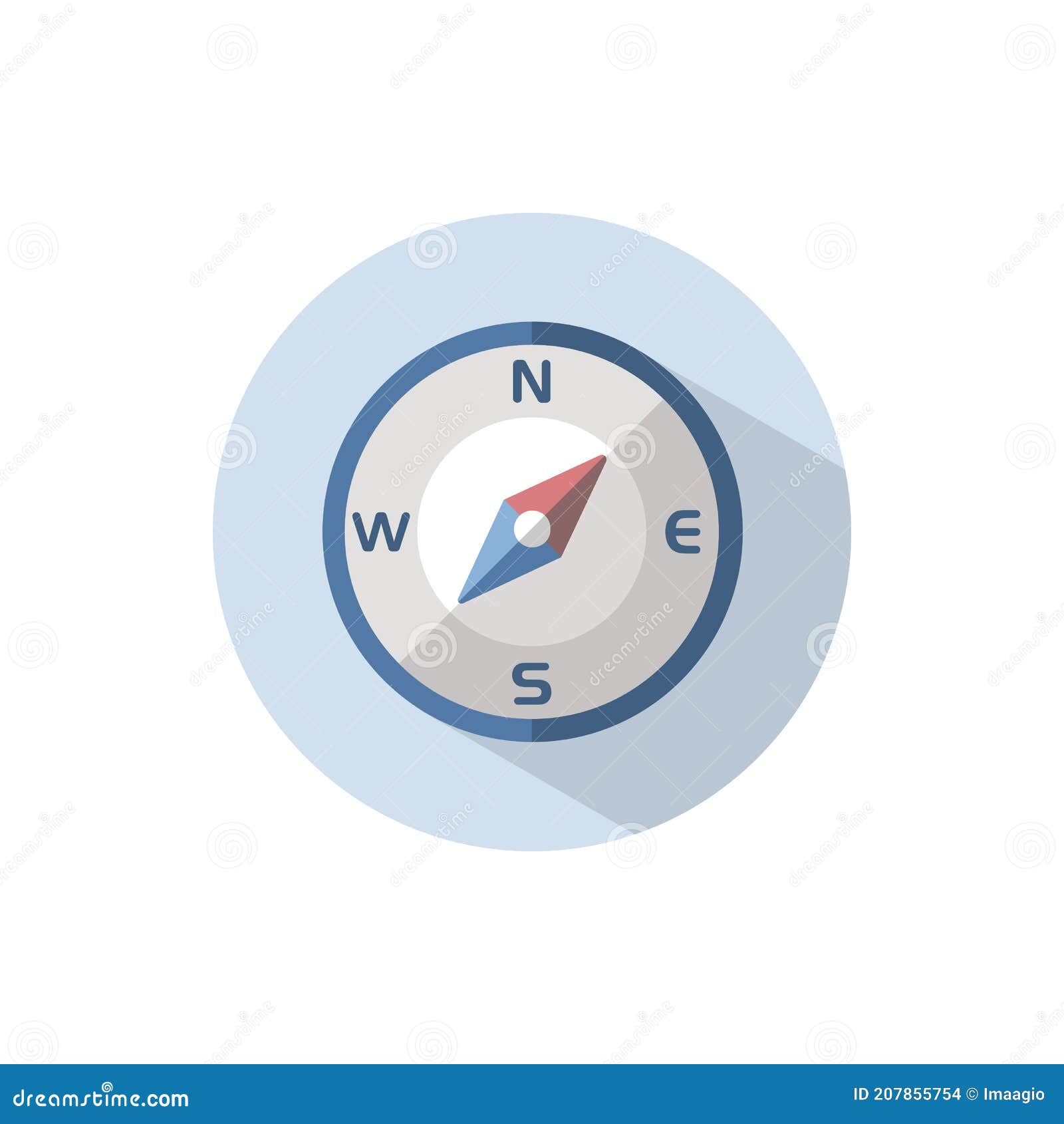 Compass North East Direction. Flat Icon on a Circle. Weather Vector ...