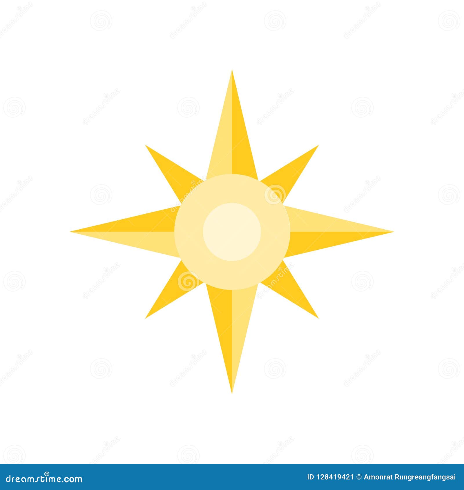 Compass or Northern Star Icon, Flat Design Stock Vector - Illustration ...