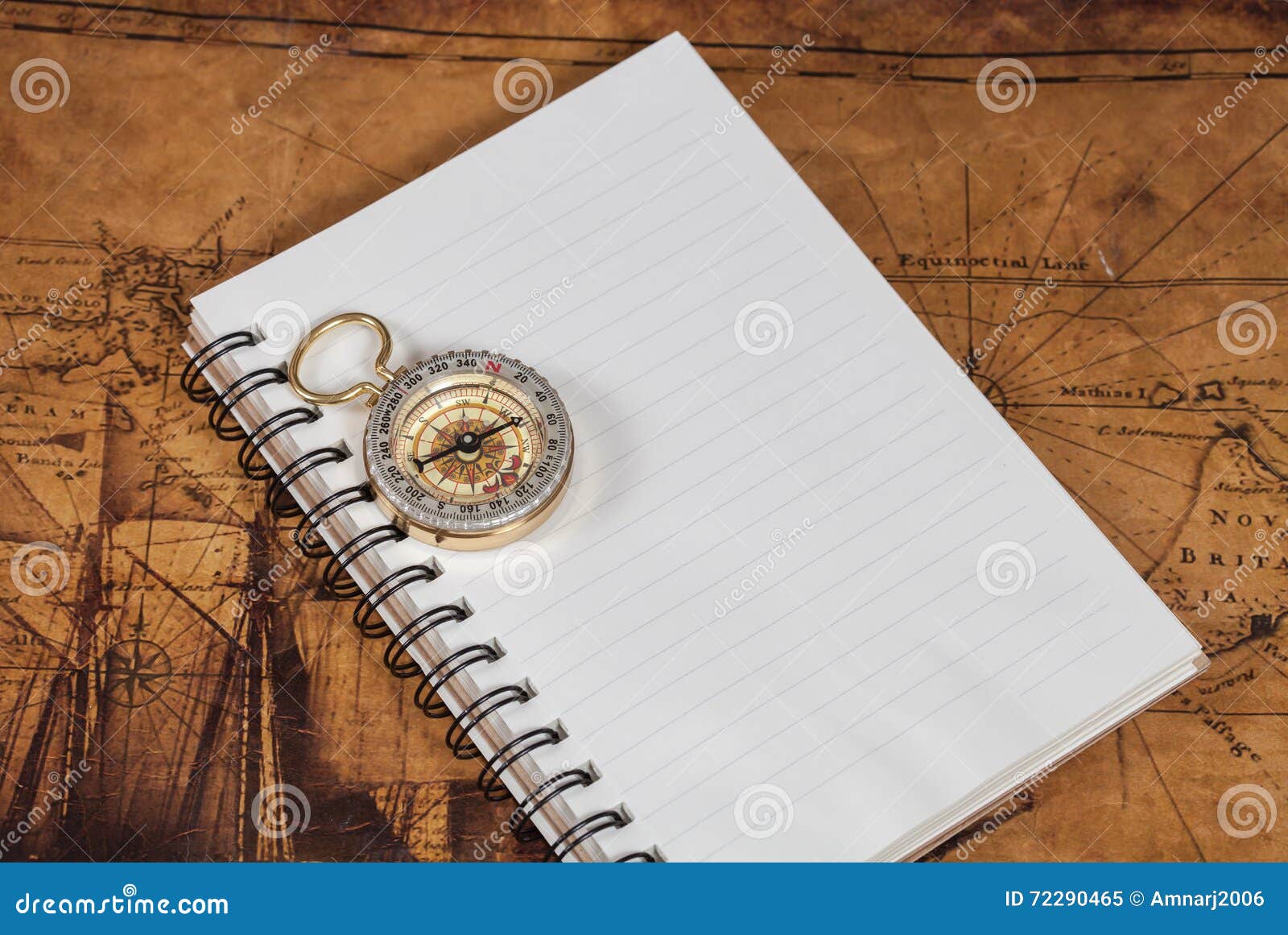 Compass on the note book stock image. Image of measurement - 72290465