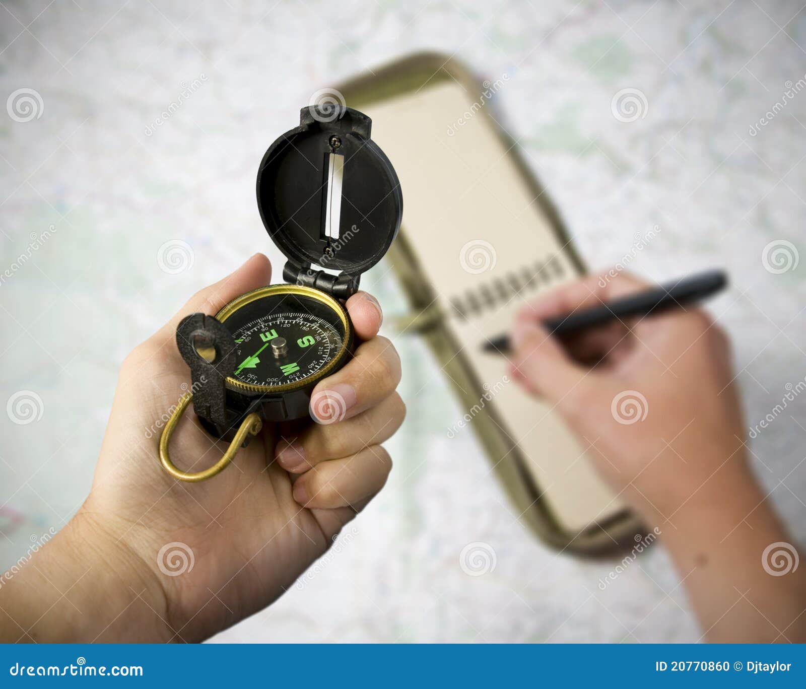 Compass notebook and pen stock photo. Image of equipment - 20770860