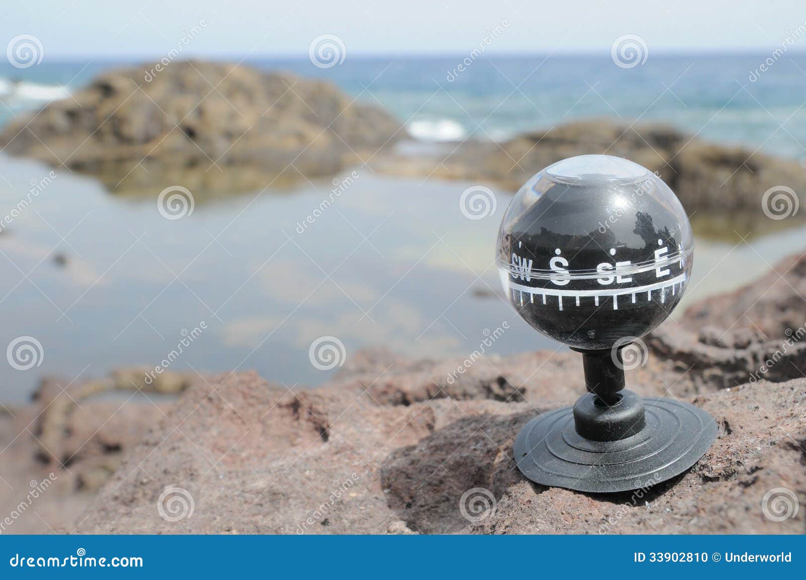 Compass and Ocean - Orientation Stock Photo - Image of black ...