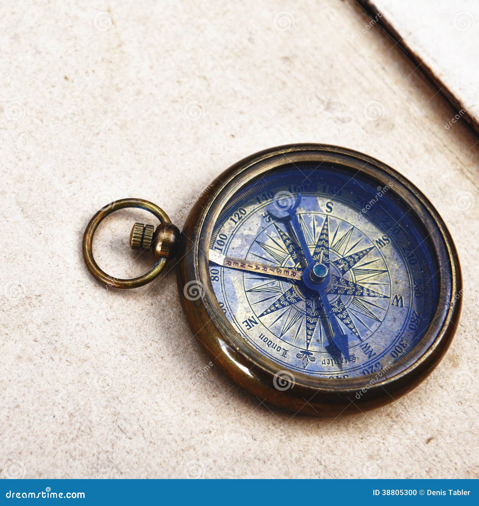 Compass on old paper stock photo. Image of isolated, aged - 38805300