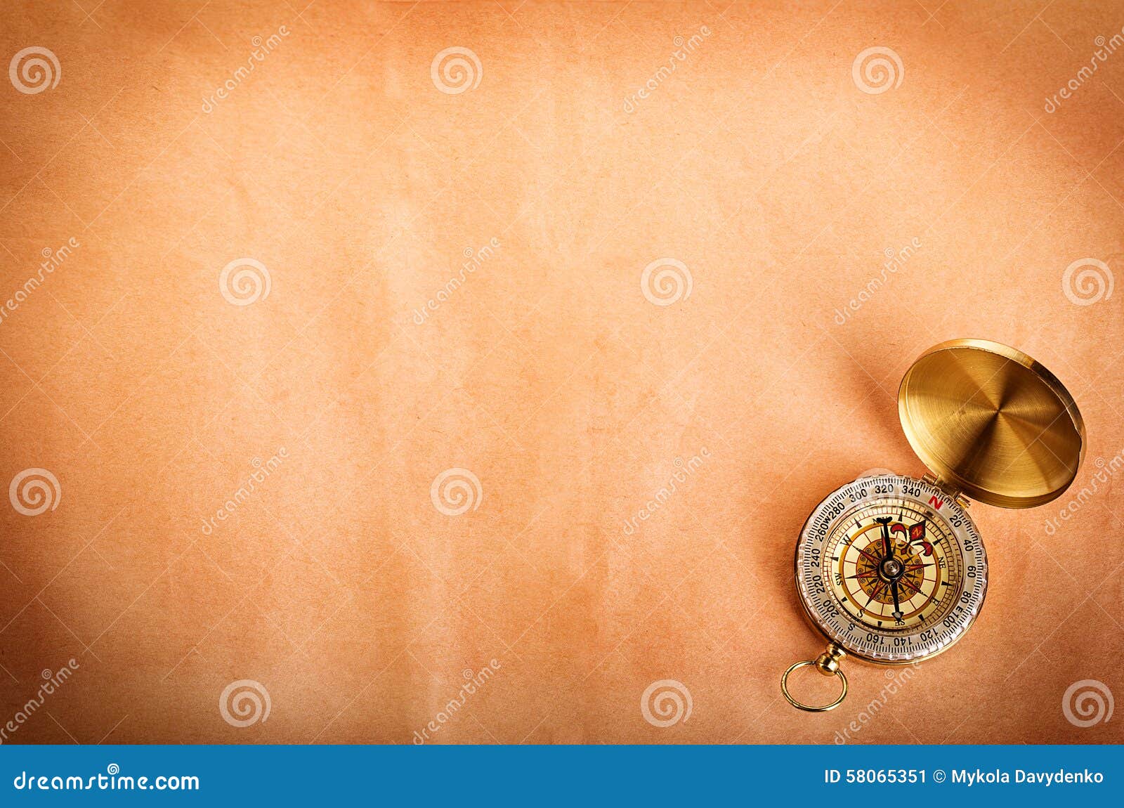 Compass on old paper stock image. Image of isolated, explore - 58065351
