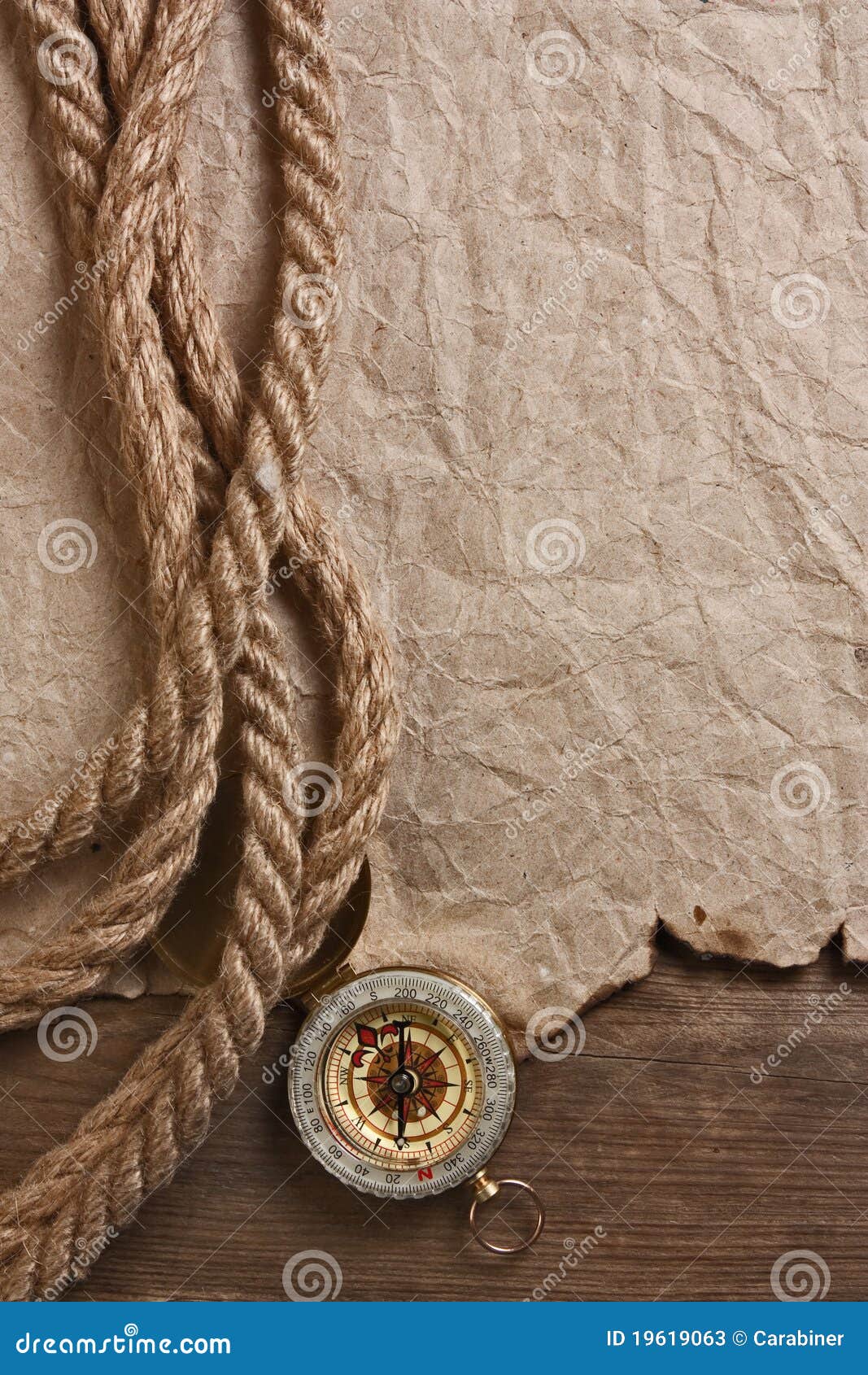 Compass, Old Paper and Rope Stock Image - Image of life, rope: 19619063